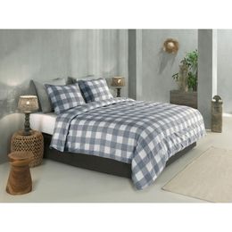 ZO HOME Bettw&auml;sche &raquo;Quattro-di-Lino&laquo; 1 Stk. Bettw&auml;sche aus 100% Baumwolle, hochwertige Renforc&eacute; blau Renforc&eacute;, Obermaterial: 100% Baumwolle B/L: 155cm