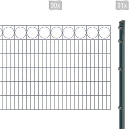 Arvotec Doppelstabmattenzaun &raquo;EXCLUSIVE 120 zum Einbetonieren "Ring" mit Zierleiste&laquo; Zaunh&ouml;he 120 cm, Zaunl&auml;nge 2 - 60 m grau Kunststoff, Stahl H/L: 120cm x 