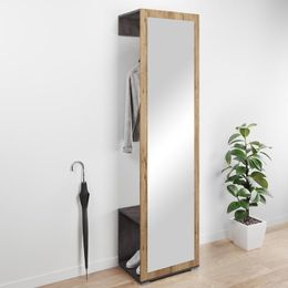 OTTO home Garderobenschrank &raquo;Paris&laquo; moderne Garderobenschrank 190cm, mit Kleiderstange und Frontspiegel matera anthrazit, B/H/T: 50cm x 190cm x 35cm