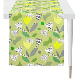 Apelt Tischl&auml;ufer &raquo;3807&laquo; gr&uuml;n Baumwolle, Polyester B/L: 140cm x 48cm, rechteckig