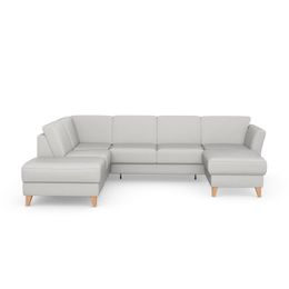 Sit & More sit&more Wohnlandschaft &raquo;Visby U-Form&laquo; wahlweise mit Schlaffunktion und Stauraum, frei im Raum stellbar grau B/H/T: 303cm x 87cm x 213cm, Soft clean, 