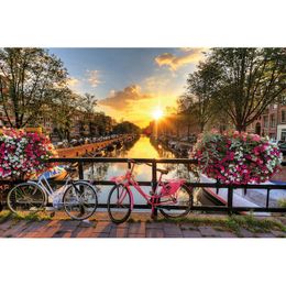 papermoon Fototapete &raquo;Amsterdam Sunrise&laquo; glatt bunt Vlies B/L: 3m x 2,23m, Bahnen: 6 Stk.