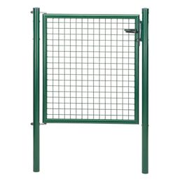 Alberts Zauneinzelt&uuml;r &raquo;Wellengitter-Einzeltor mit Zubeh&ouml;r&laquo; H&ouml;he: 75 - 200 cm, Breite: 100 bis 131 cm gr&uuml;n Stahl B/H: 100cm x 125cm