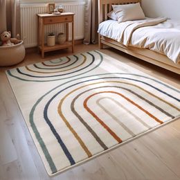 Hanse Home Kinderteppich &raquo;Double Rainbow&laquo; rechteckig 8 mm H&ouml;he Spielteppich, fest, Kinderzimmer, Kurzflor, Spielunterlage beige Polypropylen B : 160cm