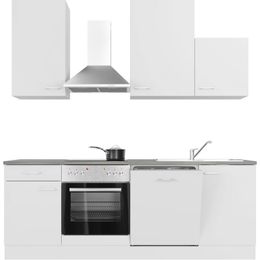 Flex-Well K&uuml;chenzeile &raquo;Lucca&laquo; wahlweise mit E-Ger&auml;ten, Gesamtbreite 220 cm wei&szlig; B/H/T: 220cm x 234cm x 60cm, ohne E-Ger&auml;te