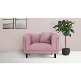 Home Affaire Sessel &raquo;AGNIA B/T/H: 100/85/71 cm&laquo; incl. Zierkissen, auch in Cord und Boucl&eacute; rosa 100% Polyester Struktur fein, B/H/T: 100cm x 71,5cm x 