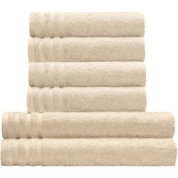 Kleine Wolke Handtuch Set &raquo;Royal, 6 St&uuml;ck (4 Handt&uuml;cher 50/100 cm + 2 Duscht&uuml;cher 70/140 cm)&laquo; Set 6 Stk. Frottier Uni Farben, mit Bord&uuml;re, weich, in verschiedenen 