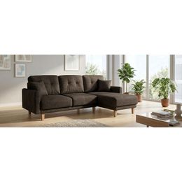 OTTO home Ecksofa &raquo;TRIPLO optionale Schlafsofa mit Bettkasten, Ma&szlig;e B/T/H: 234/164/89 cm&laquo; L-Form wahlweise mit Bettfunktion - Liegefl&auml;che 132x210 cm 