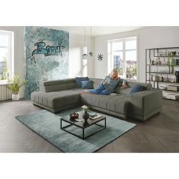 Die PlanBar Ecksofa &raquo;MP-IN15053 L-Form breiter Schenkel&laquo; mit Kopfteilverstellung, wahlweise mit manueller Vorziehbank grau 88% Polyester; 12% Polyamid