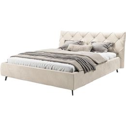 Home Affaire Polsterbett &raquo;Elloree, in 4 Breiten bis 200cm, auch in Leder&laquo; Kopfteilh&ouml;he 105 cm, belastbar bis 280 kg, auch in &Uuml;berl&auml;nge 220cm beige 94%