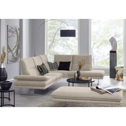 W.Schillig Ecksofa &raquo;broadway, Designsofa, mit tollem Sitzkomfort, L-Form&laquo; Sitztiefenverstellung, Kopfteil- & Seitenteilverstellung, Breite 284cm braun