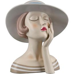 Gilde Dekofigur &raquo;Figur Lady&laquo; mit Hut beige Kunstharz B/H/T: 16cm x 18cm x 12cm