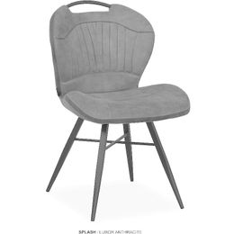 OMG Design Esszimmerstuhl &raquo;Splash&laquo; (Set) 2 Stk.Esszimmerstuhl, pflegeleichter Bezug, mit Handgriff grau Polyester B/H/T: 54cm x 87cm x 62cm, 2 Stk., 