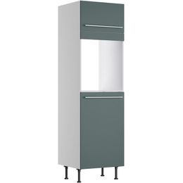 KOCHSTATION Backofen/K&uuml;hlumbauschrank &raquo;KS-Bern2&laquo; B 60 cm, H 211,8 cm, 1 Klappe, 1 T&uuml;r (H 89,2 cm), 1 feste Blende gr&uuml;n Holzwerkstoff B/H/T: 60cm x 