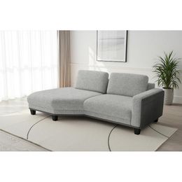 Sit & More sit&more Ecksofa &raquo;Concept&laquo; Modernes Sofa in drei Fu&szlig;farben zur Auswahl grau 100% Polyester B/H/T: 237cm x 84cm x 126cm, Longchair links,mit Fu&szlig; Buche 