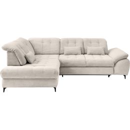 OTTO home Ecksofa &raquo;Lazio modern und bequem, schmale Armlehnen, tolle Detailverarbeitung&laquo; zwei verschiedene Fu&szlig;farben w&auml;hlbar beige 93% Polyester, 7% 