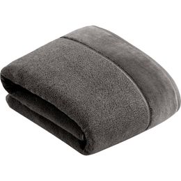 Vossen Badetuch &raquo;Pure&laquo; Baumwolle & VEGAN, mit eleganter Veloursbord&uuml;re grau Frottier, Obermaterial: 100% Baumwolle B/L: 100cmx150cm, 1 Stk., Frottier
