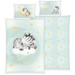 Baby Best Babybettw&auml;sche &raquo;babybest Zebra&laquo; 2 Stk. mit liebevollem Motiv bunt Renforc&eacute;, Obermaterial: 100% Baumwolle B/L: 100cm x 135cm, 1 Stk., 1 Stk., Renforc&eacute;,