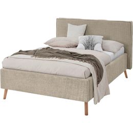 Meise M&ouml;bel meise.m&ouml;bel Polsterbett &raquo;Riva&laquo; mit eichefarbigen Holzf&uuml;&szlig;en, wahlweise mit Bettkasten und Lattenrost braun Liegefl&auml;che L&auml;nge B: 200cm x 140cm, 