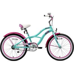 Bikestar Jugendfahrrad &raquo;Cruiser&laquo; 1 Gang f&uuml;r Damen blau 29cm, 20 Zoll (50,80cm) Jugendfahrrad