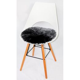 Heitmann Felle Stuhlkissen &raquo;Lamm, Sitzauflage rund&laquo; &Oslash; 45 cm, echtes Lammfell, waschbar, auch als 2er oder 4er Set grau Lammfell B/L: 45cm x 45cm, 2 Stk.