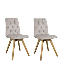 OTTO home Esszimmerstuhl &raquo;Rania&laquo; (Set) 2 Stk.Massivholzgestell, mit Knopfheftung wei&szlig; Holzwerkstoff, Massivholz B/H/T: 45cm x 91cm x 55cm, 2 Stk., 