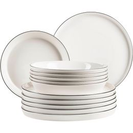M&auml;ser M&Auml;SER Tafelservice &raquo;SITA, aus Porzellan&laquo; Teller Set, Geschirr-Set, Service schwarz-wei&szlig; Porzellan 12 Stk.
