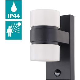 Eglo LED Au&szlig;en-Wandleuchte &raquo;ATOLLARI&laquo; LED-Board 1 Stk. Warmwei&szlig; 6M Reichweite, Licht nach oben und unten, Au&szlig;enlampe, Outdoor Lampe grau 2, H: 23cm, 1