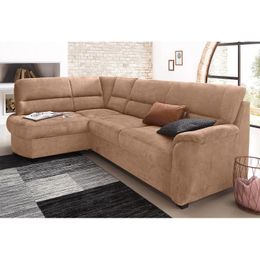 Sit & More sit&more Ecksofa &raquo;Pandora, L-Form, B: 251 cm, Bettfunktion & Bettkasten w&auml;hlbar&laquo; Frei im Raum stellbar, Federkernpolsterung, komfortable Sitzh&ouml;he 45 