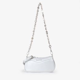 Valentino Handbags Valentino Bags Damen VALENTINO BAGS Schultertasche &raquo;ELLY&laquo; Damen Abendtasche mit markanter Logoverzierung an der Umh&auml;ngekette silber B/H/T: 20cm x 10cm