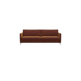 FLEXLUX 3-Sitzer &raquo;Fiore, super Sitzkomfort durch Kaltschaum im Sitz&laquo; schmale Armlehnen, F&uuml;&szlig;e Alu braun 100% Polyester B/H/T: 214cm x 85cm x 92cm, 