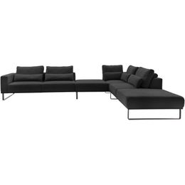 Musterring Ecksofa &raquo;JustB! PM100 bequem, modern, elegant und viel Platz, bodenfrei&laquo; mit Zwischenhocker, wahlweise mit Funktion und Kissen, Ma&szlig;e 290 x 308 schwarz