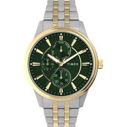 Timex Herren Multifunktionsuhr &raquo;CHICAGO&laquo; Quarzuhr, Armbanduhr, Herrenuhr, Edelstahlarmband, Datum, Leuchtzeiger gold Einheitsgr&ouml;&szlig;e