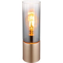 Globo LIGHTING Tischleuchte &raquo;ANNIKA&laquo; E27 1 Stk. Tischlampe Nachttischlampe Deko-Tischleuchte Schlafzimmer gold &Oslash; 9cm H: 30cm, 1 Stk.
