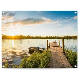 Reinders Poster &raquo;Sonnenaufgang&laquo; Outdoor f&uuml;r Garten oder Balkon blau Leinwand B/H/T: 80cm x 60cm x 0,1cm