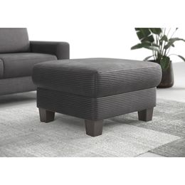 OTTO home Polsterhocker &raquo;Summer&laquo; inkl. Stauraum, Cord-Bezug, wengefarbene Holzf&uuml;&szlig;e grau 100% Polyester B/H/T: 77cm x 48cm x 67cm, Breitcord,mit 