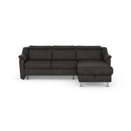 Sit & More sit&more Ecksofa &raquo;Freetown L-Form&laquo; inklusive Kopfteilverstellung und komfortablem Federkern grau B/H/T: 257cm x 84cm x 166cm, Luxus-Microfaser, 