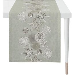 Apelt Tischl&auml;ufer &raquo;4708 CHRISTMAS GLAM, Weihnachtsdeko, Weihnachten&laquo; Lurex-Jacquardgewebe grau Polyester, Viskose B/L: 46cm x 135cm, 1 Stk., 