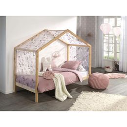 Vipack Hausbett &raquo;Dallas&laquo; Made in Europe, wahlweise mit Bettschublade oder Textilhimmel, Ausf. natur oder wei&szlig; beige Textilhimmel 100% Polyester Liegefl&auml;che 