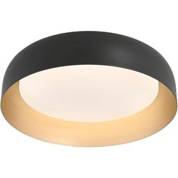 JUST LIGHT Deckenleuchte &raquo;OSKO&laquo; LED-Board 1 Stk. Warmwei&szlig; LED, Fernbedienung, Funk inkl. schwarz 1, &Oslash; 40cm H: 10,5cm, 1 Stk.