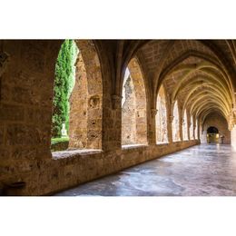 papermoon Fototapete &raquo;ARCHITEKTUR-ZARAGOZA KLOSTER GARTEN&laquo; bunt Vlies B/L: 3,5m x 2,6m, Bahnen: 7 Stk.