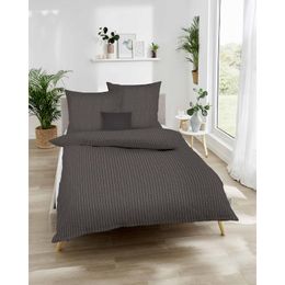 Kaeppel Bettw&auml;sche &raquo;Mood&laquo; 2 Stk. grau Edel-K&ouml;per-Flanell, Obermaterial: 100% Baumwolle B/L: 135cm x 200cm, Edel-K&ouml;per-Flanell, B/L: 80cm x 80cm, 2 Stk.
