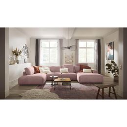 Musterring Wohnlandschaft &raquo;Lucia viel Platz, bequem, U-Form&laquo; Verschiedene Farben, inkl. Kopfst&uuml;tze, Gesamtbreite 434 cm rosa B/H/T: 434cm x 81cm x 204cm, Cord, 