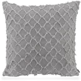 HOCK Dekokissen &raquo;Nuvole&laquo; Sofakissen inkl. F&uuml;llung, mit Fransen, Boho-Style grau Baumwolle, Polyester B/L: 60cm x 60cm, 1 Stk.