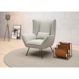 Home Affaire Sessel &raquo;Kilrea Relaxsessel, Ohrensessel&laquo; Extra hohe R&uuml;ckenlehne grau 88% Polyester, 12% Polyacryl Cord, B/H/T: 90cm x 112cm x 94cm