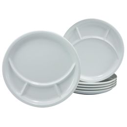 Creatable Fondueteller &raquo;Essteller Universal&laquo; Teller Set, 4 Personen, Porzellan, sp&uuml;lmaschinenfest, Made in Europe wei&szlig; Porzellan 27cm