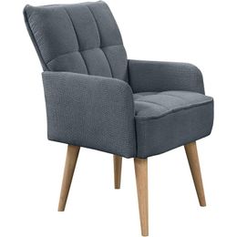 exxpo - sofa fashion Armlehnstuhl &raquo;Latte&laquo; () grau B/H/T: 58cm x 94cm x 69cm, Webstoff fein