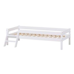 Home Affaire Jugendbett &raquo;ECO One&laquo; Kinderbett mit Rausfallschutz und Leiter, 3 Farben/Matratze w&auml;hlbar wei&szlig; Bett: Massive Nordische Kiefer Liegefl&auml;che 