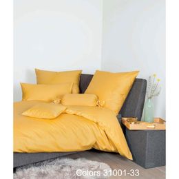 Janine Bettw&auml;sche &raquo;Colors&laquo; 2 Stk. feinf&auml;dige uni Bettw&auml;sche f&uuml;r alle Jahreszeiten, Markenrei&szlig;verschluss braun Mako-Satin, Obermaterial: 100% Baumwolle B/L: 