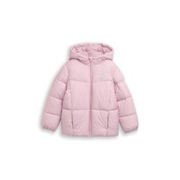 Tom Tailor M&auml;dchen Tom Tailor Steppjacke mit Kapuze mit All-Over Print lila 128/134